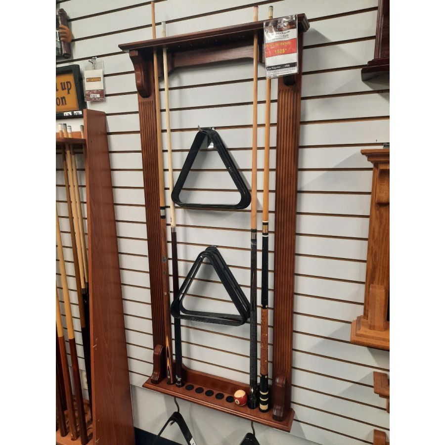 Support à baguette de billard en bois massif fini porto